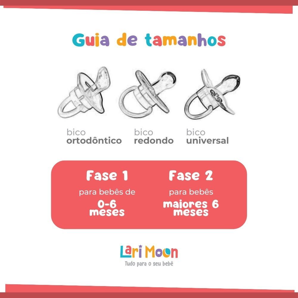 Kit Chupeta Kuka Lumina Rosa 0-6m Ortodontico 2092 - Lari Moon